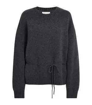 ST. AGNI Merino Wool Belted Sweater - Black