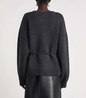 ST. AGNI Merino Wool Belted Sweater - Black