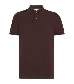 Sunspel Supima Cotton Polo Shirt - Brown