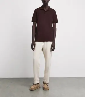 Sunspel Supima Cotton Polo Shirt - Brown