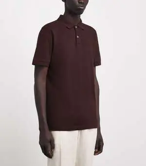 Sunspel Supima Cotton Polo Shirt - Brown