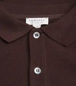 Sunspel Supima Cotton Polo Shirt - Brown