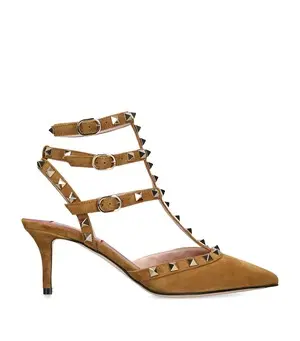 Valentino Garavani Suede Rockstud Pumps - Beige