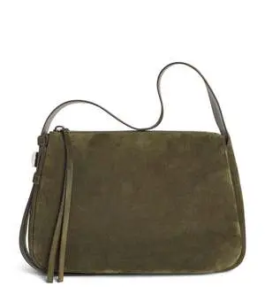 Tory Burch Suede Romy Shoulder Bag - Brown