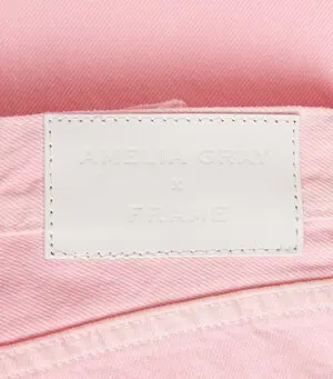 FRAME Amelia Gray Wide Leg Jeans - Pink