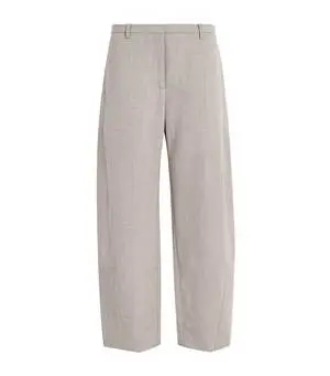 ST. AGNI Wool-blend Fine Band Balloon Trousers - Beige