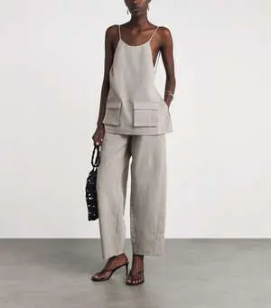 ST. AGNI Wool-blend Fine Band Balloon Trousers