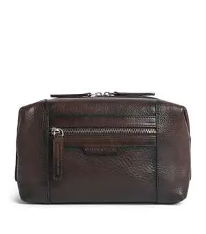 Officine Creative Pebbled Leather Washbag - Brown
