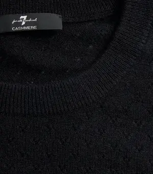 7 For All Mankind Cashmere Pointelle Short-sleeve Sweater