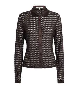 FRAME Satin-collar Bubble-stitch Shirt