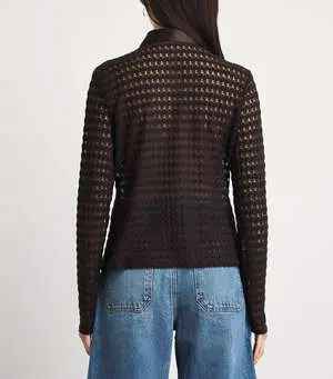 FRAME Satin-collar Bubble-stitch Shirt