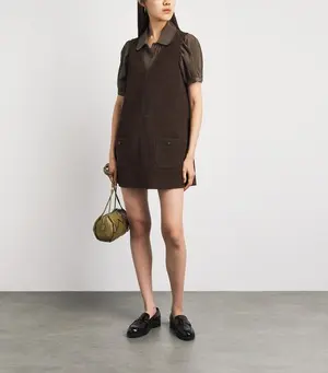 FRAME Suede Safari Tent Mini Dress