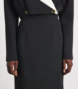 Alessandra Rich Virgin Wool-blend Midi Pencil Skirt