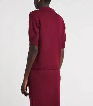 Alessandra Rich Virgin Wool Open-knit Polo Shirt
