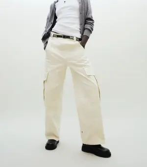 AMI Paris Cotton Cargo Trousers - Ivory