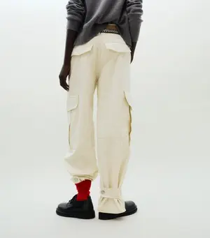 AMI Paris Cotton Cargo Trousers - Ivory