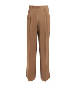 VIVIENNE WESTWOOD Virgin Wool Pleated Rafael Trousers - Brown