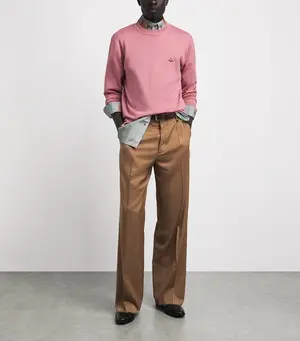 VIVIENNE WESTWOOD Wool Crew Neck Sweater With Embroidered Orb Logo