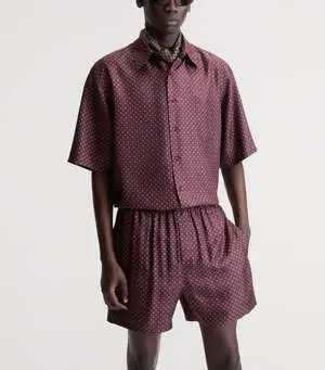 Saint Laurent Silk Hexagonal-pattern Shirt