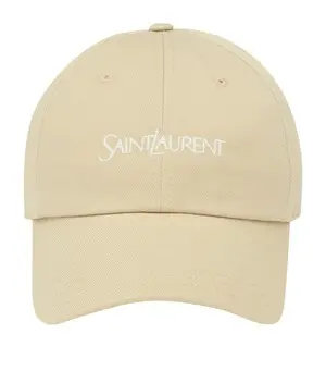 Saint Laurent Cotton Logo Baseball Cap - Nude