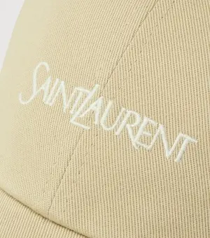 Saint Laurent Cotton Logo Baseball Cap