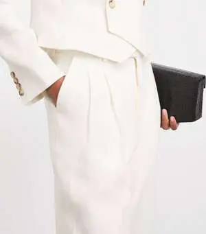 WITH NOTHING UNDERNEATH Linen Cristy Barrel Trousers