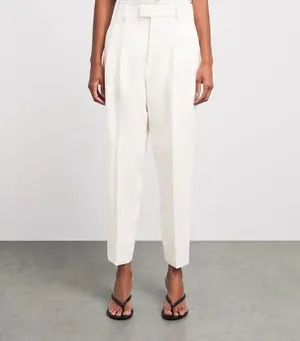WITH NOTHING UNDERNEATH Linen Cristy Barrel Trousers