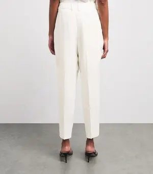 WITH NOTHING UNDERNEATH Linen Cristy Barrel Trousers