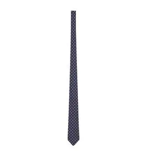Saint Laurent Silk Circle Motif Tie - Blue