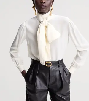 Saint Laurent Silk Pussybow Blouse