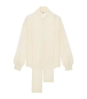 Saint Laurent Silk Pussybow Blouse