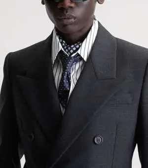 Saint Laurent Silk Geometric-pattern Tie