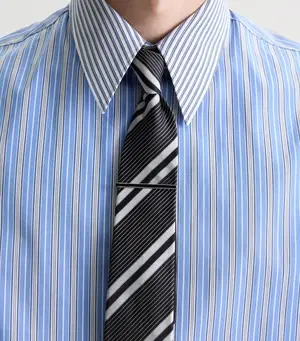 Saint Laurent Silk Striped Jacquard Neck Tie
