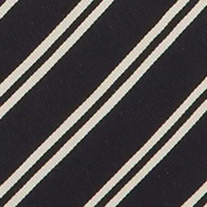 Saint Laurent Silk Striped Tie - Black