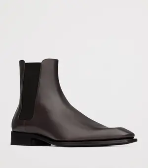 Saint Laurent Leather Aurelien Ankle Boots