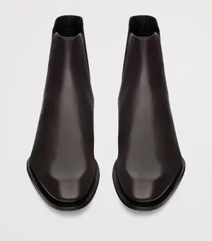 Saint Laurent Leather Aurelien Ankle Boots