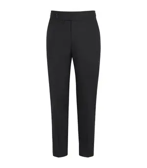 Isaia Wool Casalnuovo Slim Trousers - Black