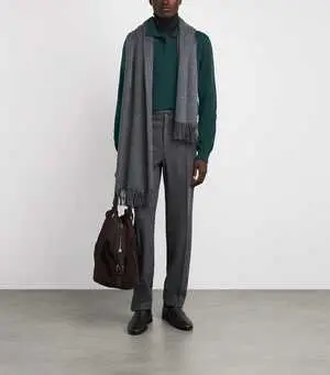 Isaia Cashmere Long-sleeve Polo Shirt