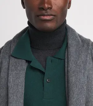 Isaia Cashmere Long-sleeve Polo Shirt