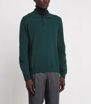 Isaia Cashmere Long-sleeve Polo Shirt
