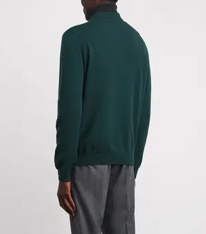 Isaia Cashmere Long-sleeve Polo Shirt