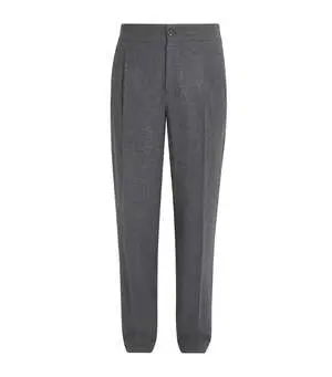 Isaia Wool-blend Comfort Slim Trousers - Grey