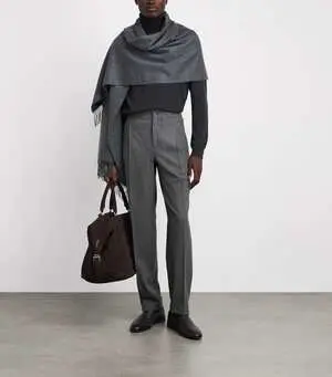 Isaia Wool-blend Comfort Slim Trousers
