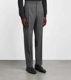 Isaia Wool-blend Comfort Slim Trousers