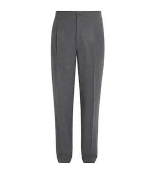 Isaia Wool-blend Stretch Slim Fit Trousers