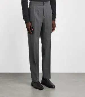 Isaia Wool-blend Stretch Slim Fit Trousers