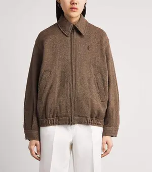 Polo Ralph Lauren Wool Herringbone Zip-up Bomber Jacket