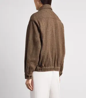 Polo Ralph Lauren Wool Herringbone Zip-up Bomber Jacket