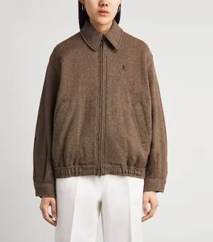 Polo Ralph Lauren Wool Herringbone Zip-up Bomber Jacket