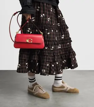 COACH Leather Jet Shoulder Bag - Red